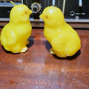 Pair of Vintage Yellow Chicks Candles. - Etsy