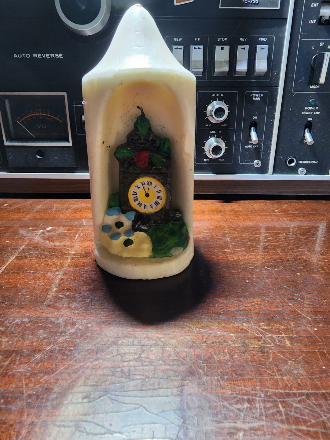 Vintage Holiday Shelter Candle With a Holiday Clock Candle - Etsy