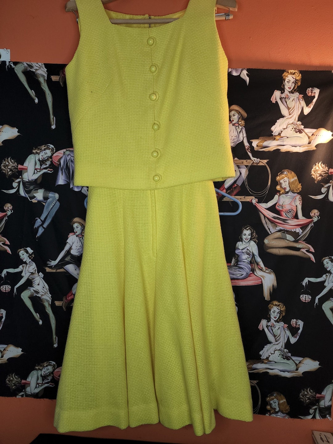 Vintage Margo of New York Yellow Dress - Etsy