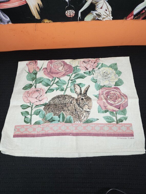 Vintage Stevens Linen Bunny Rabbit Tea Towel - Etsy
