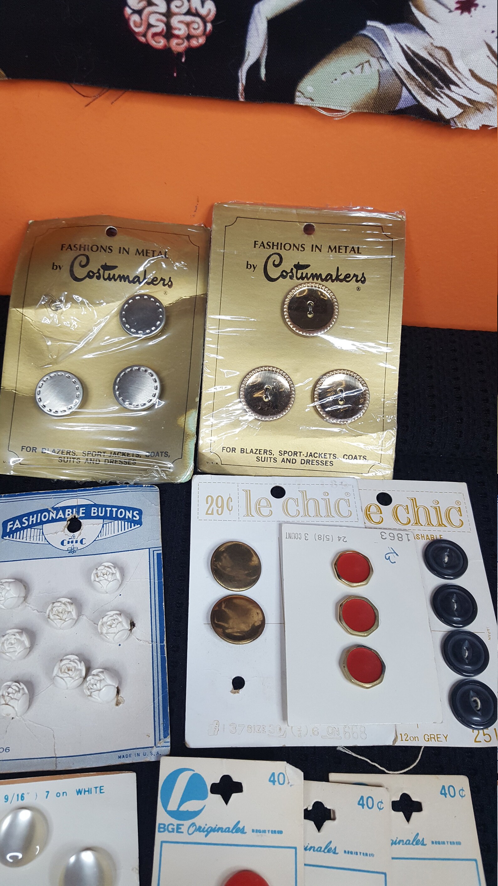 Vintage Buttons on Cardboard Lot | Etsy