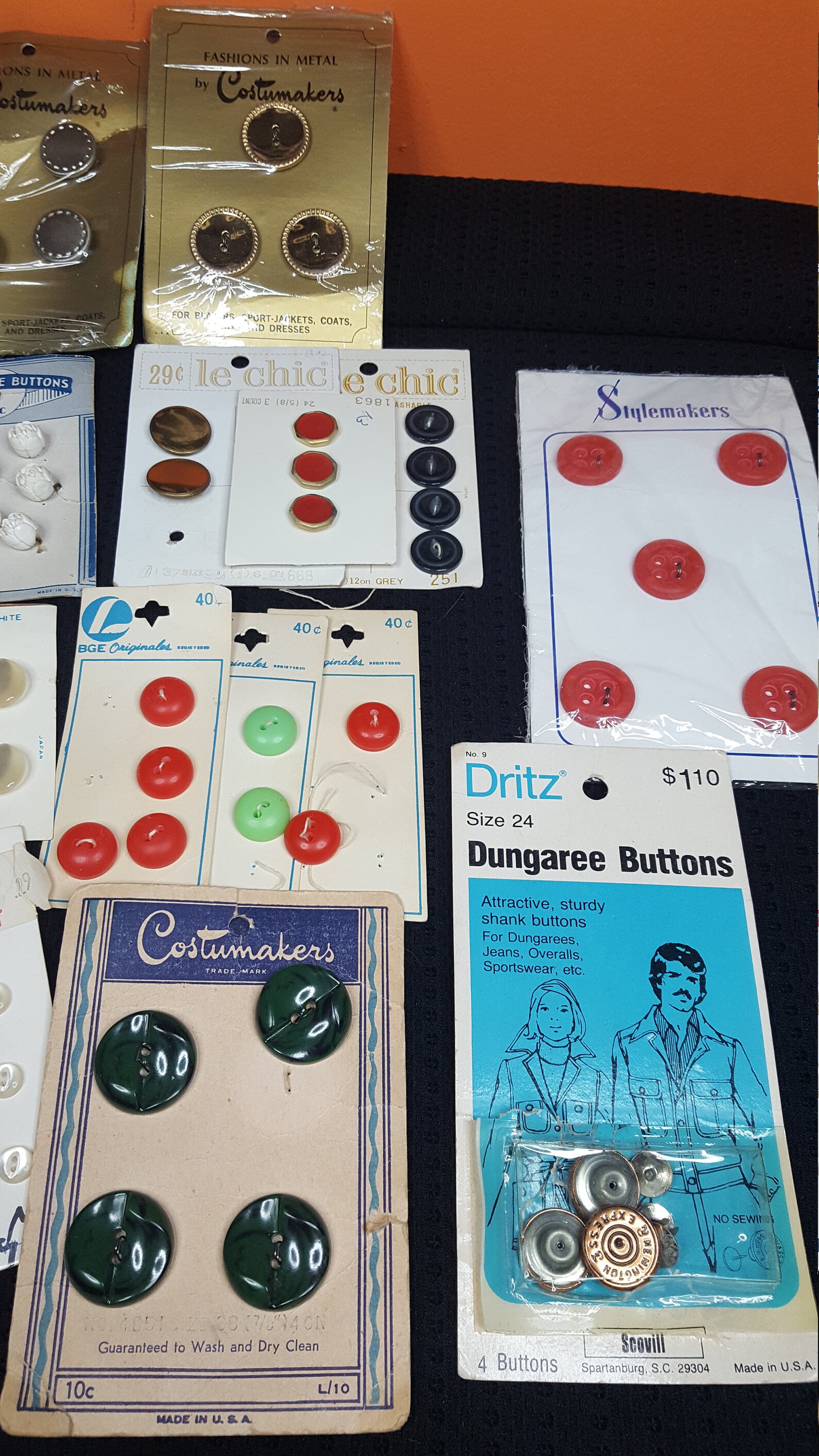 Vintage Buttons on Cardboard Lot - Etsy