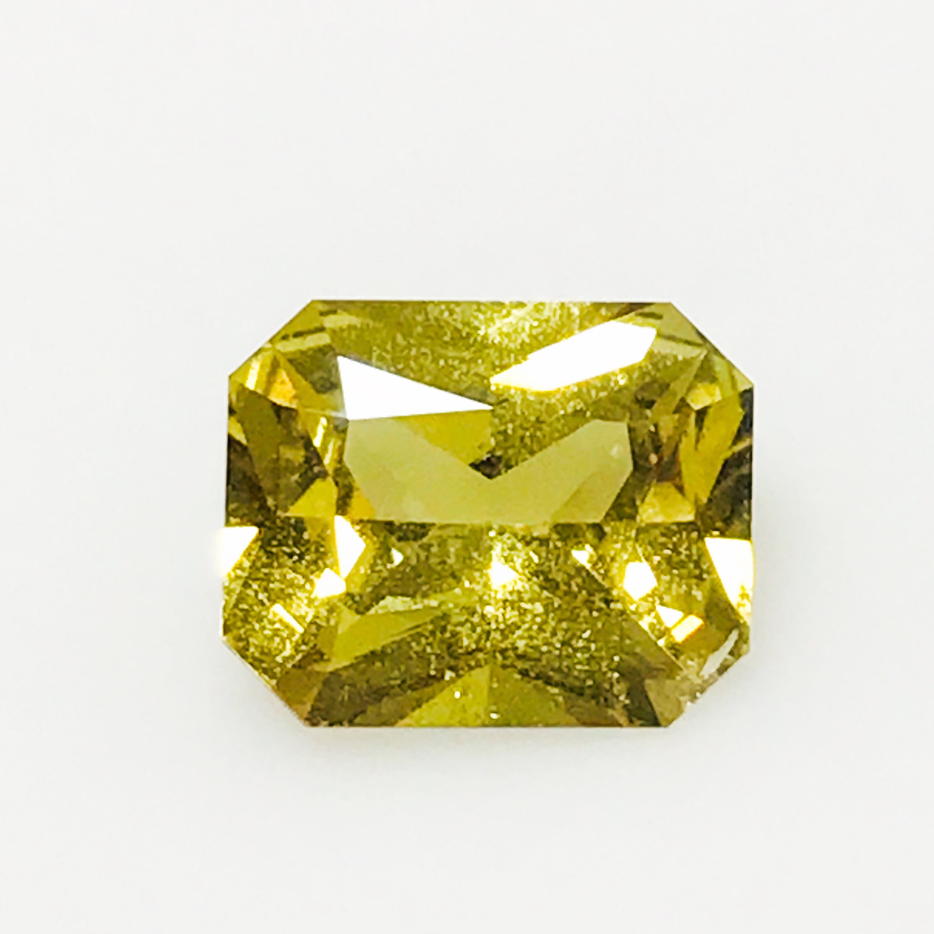 Golden Yellow Olive Green Sapphire, Emerald Cut Sapphire, 2 Carat ...