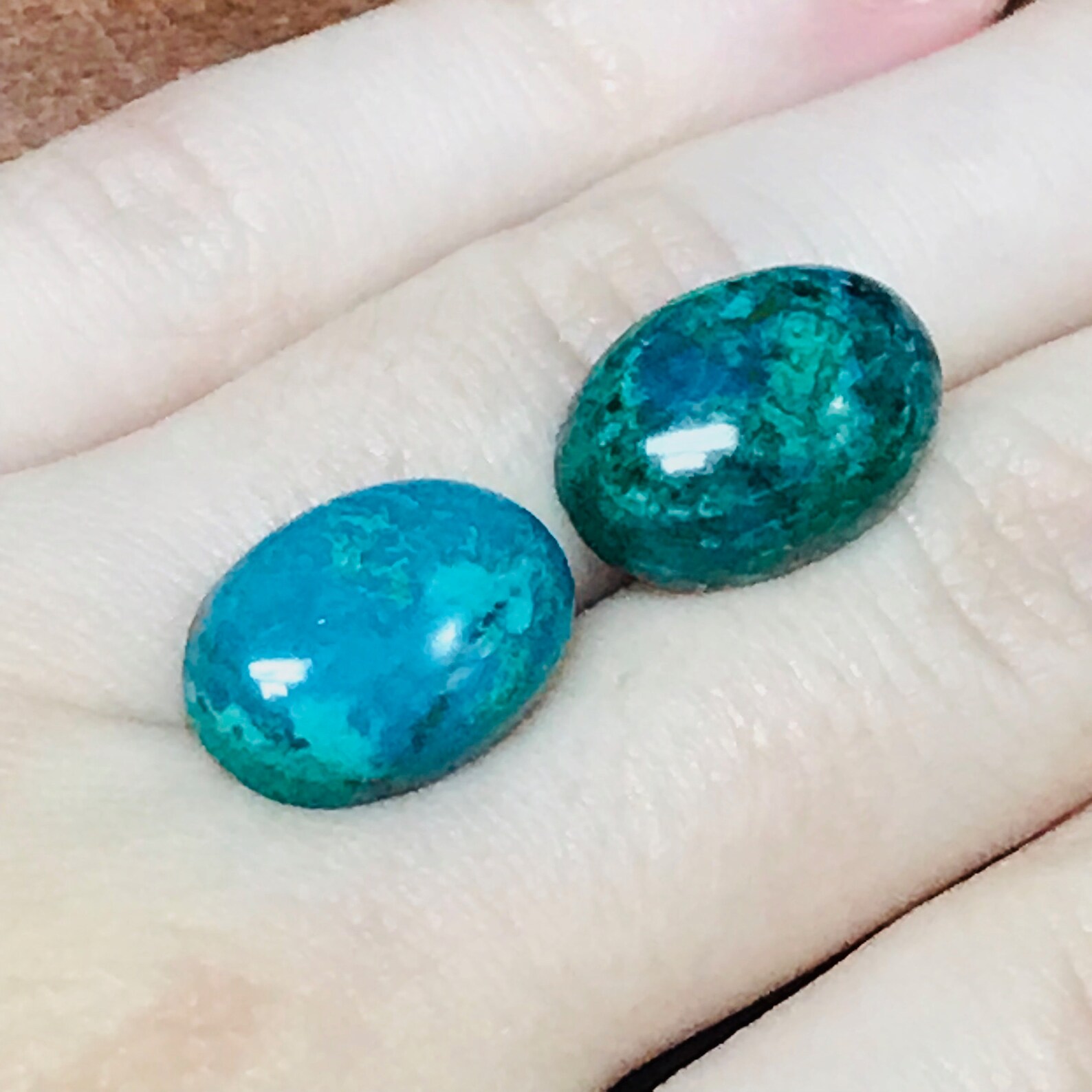 14x10 Mm Chrysocolla, Cabochon Oval Cut, Blue Green Gem, Eilat Stone ...