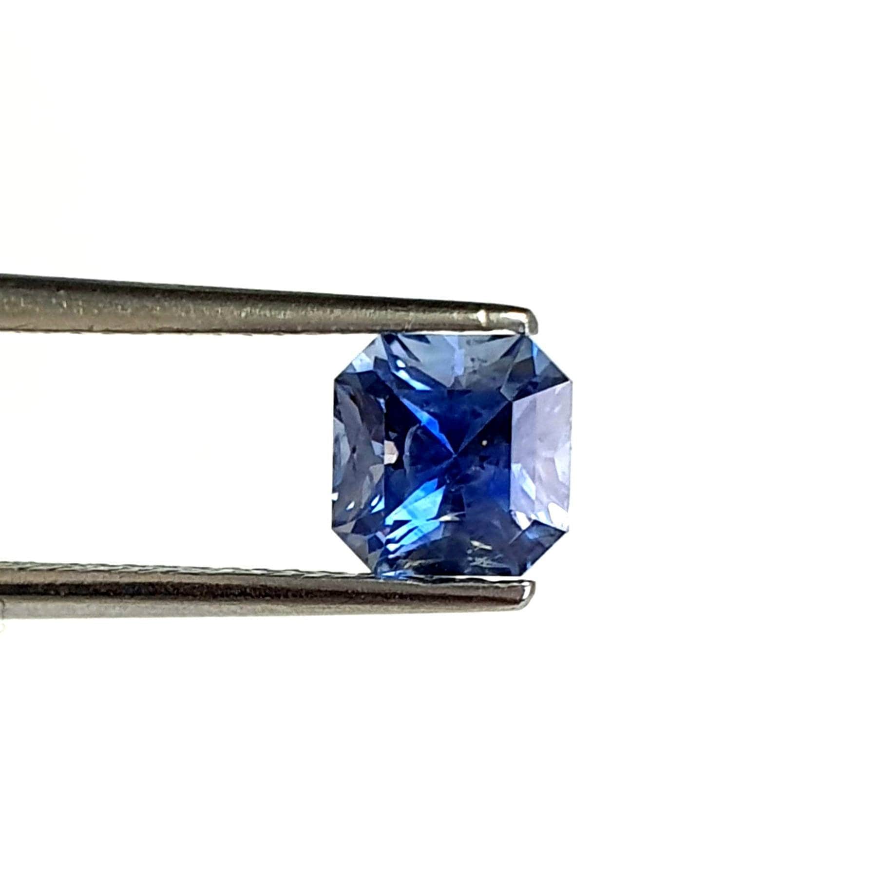 Natural Sapphire, 6 MM Square Blue Sapphire, 1.40 Carat Radiant Cut ...