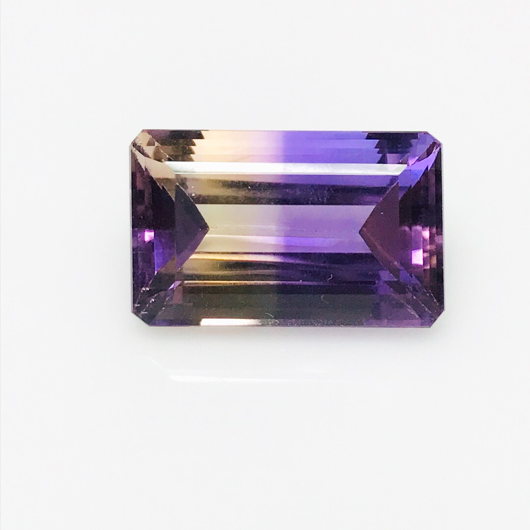 Ametrine Bicolor Amethyst Emerald Cut, 10 Carat Gem, Natural Loose ...