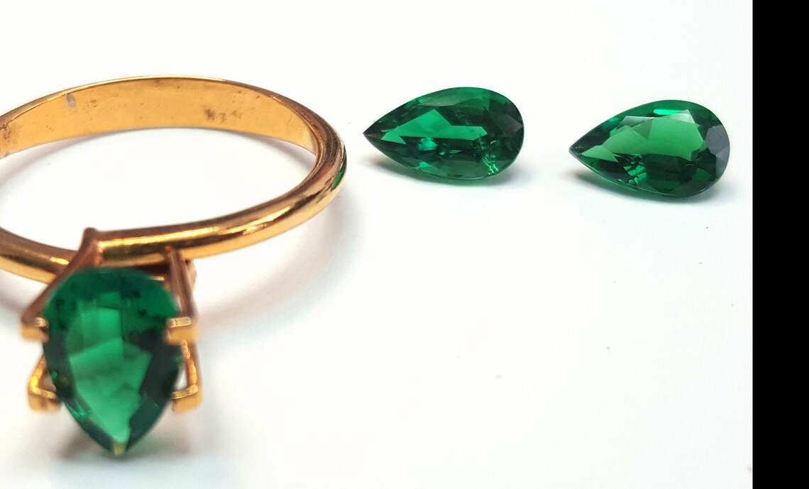 Created Emerald 5x9 Mm 5.5x9 Mm 6x9 Mm, Pear Shape, Loose Lab Emeralds ...