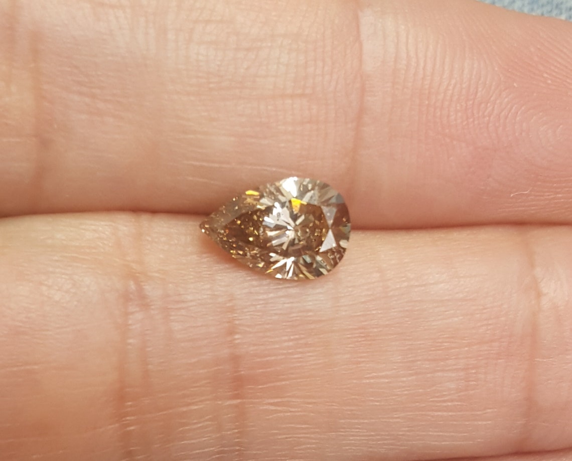 Fancy Brown Diamond Pear Shape 10x6.5 Mm, 1.73 Carats, Natural Fancy ...