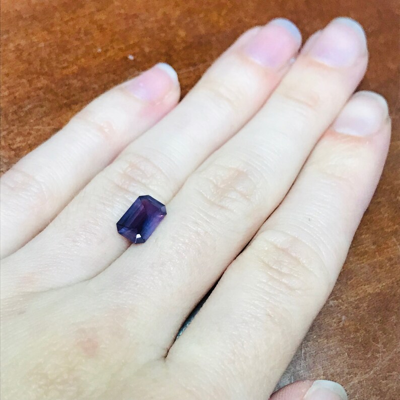 Raspberry Pink Sapphire Emerald Cut 8x5.5 Mm Carat 1.47 - Etsy