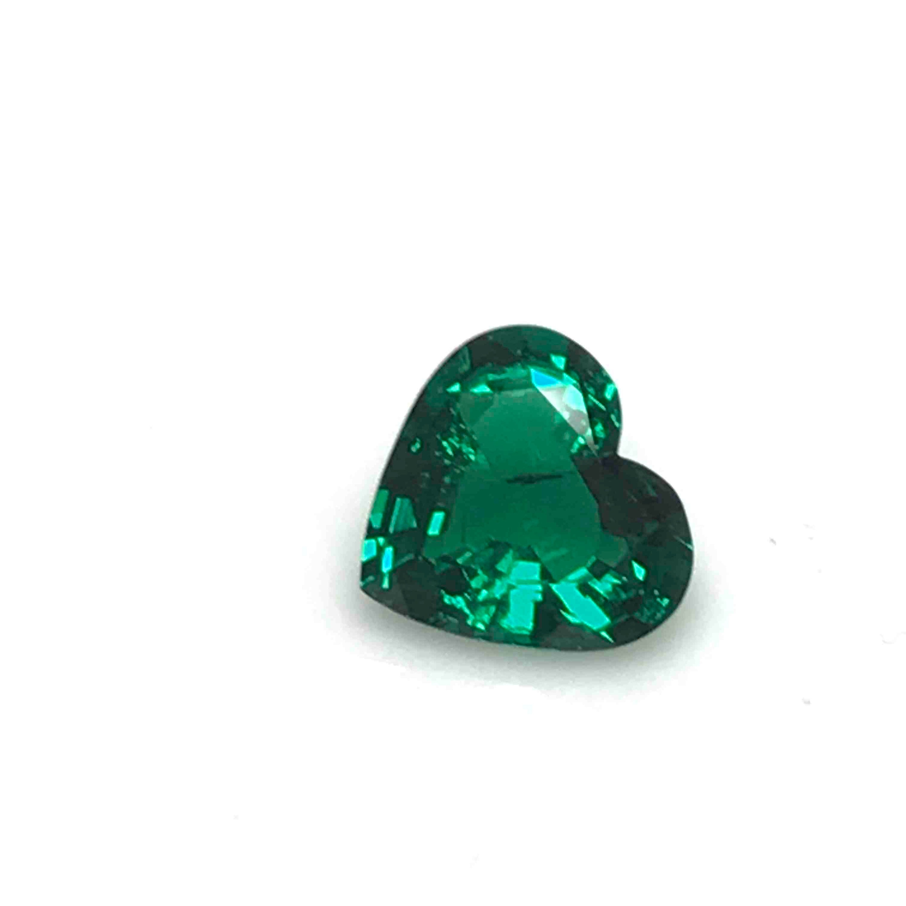 Created Emerald Heart Cut 11x10 Mm, Lab Create Emerald, 2.82 Carats ...