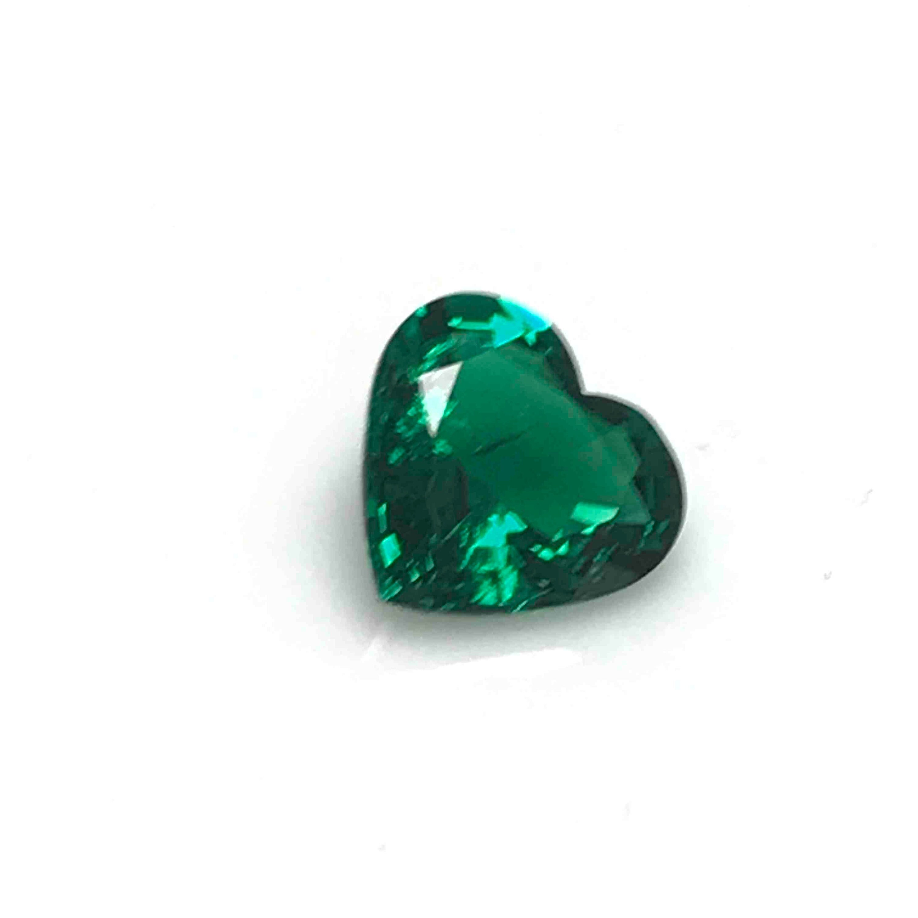 Created Emerald Heart Cut 11x10 Mm Lab Create Emerald 2.82 - Etsy