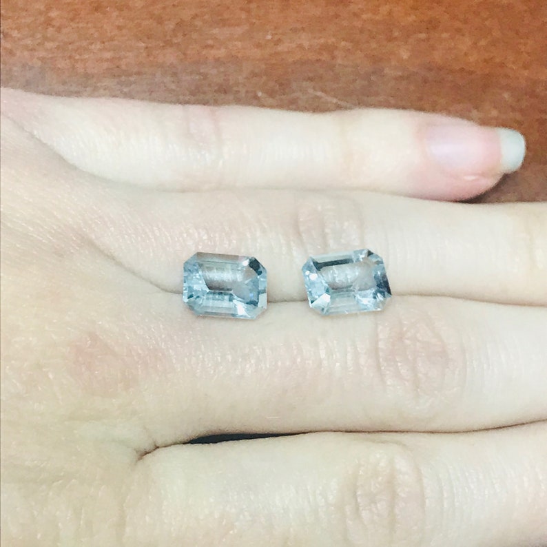 Aquamarine Stone Emerald Cut 9x7 Mm 1.75-1.80 Carat Natural - Etsy