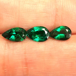 Created Emerald 5x9 Mm 5.5x9 Mm 6x9 Mm, Pear Shape, Loose Lab Emeralds ...