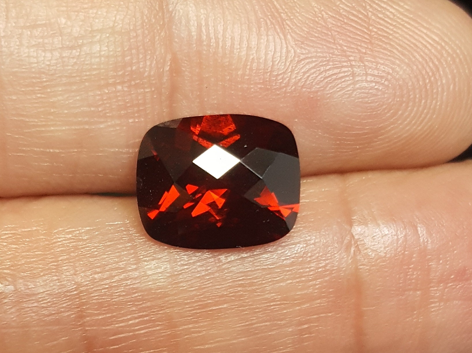 Red Garnet Cushion Cut Checkerboard Garnet 6 Carat Garnet - Etsy