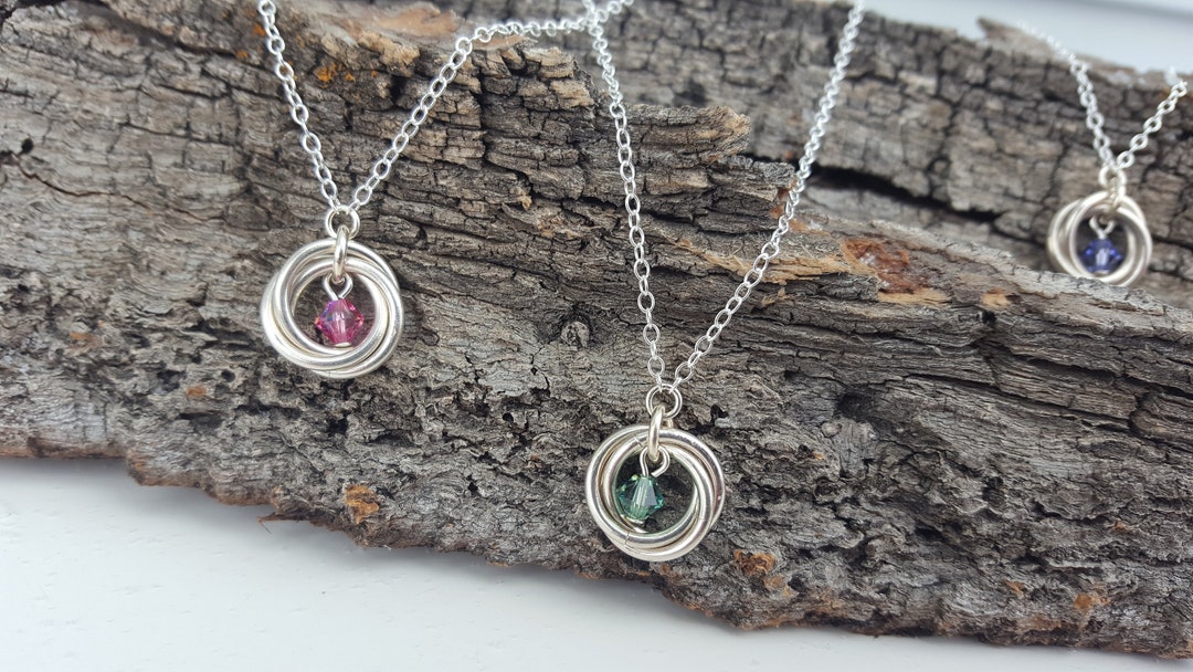 Sterling Silver Mobius Necklace With Swarovski Crystal - Etsy