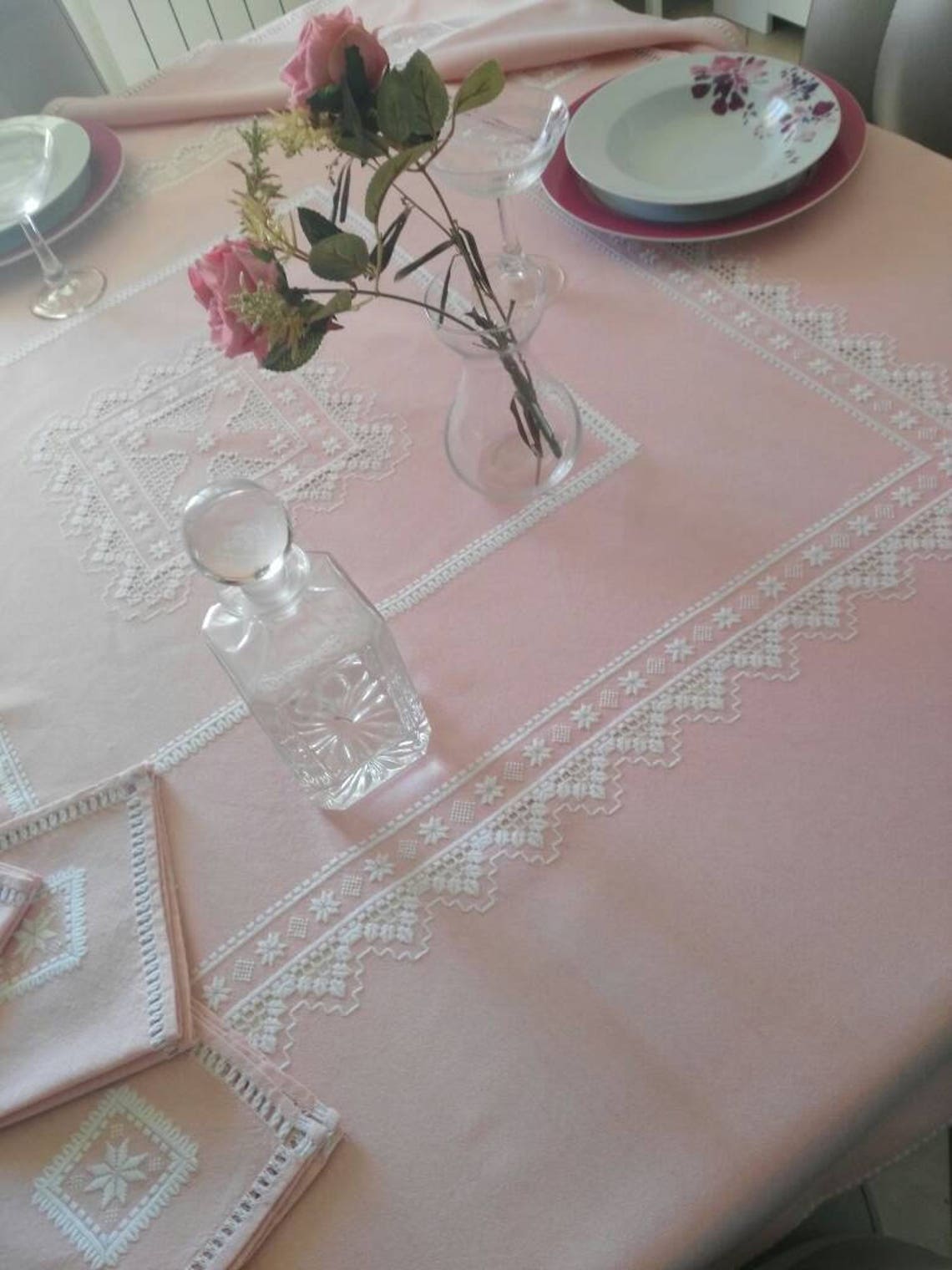 Hand Embroidered Tablecloth - Etsy