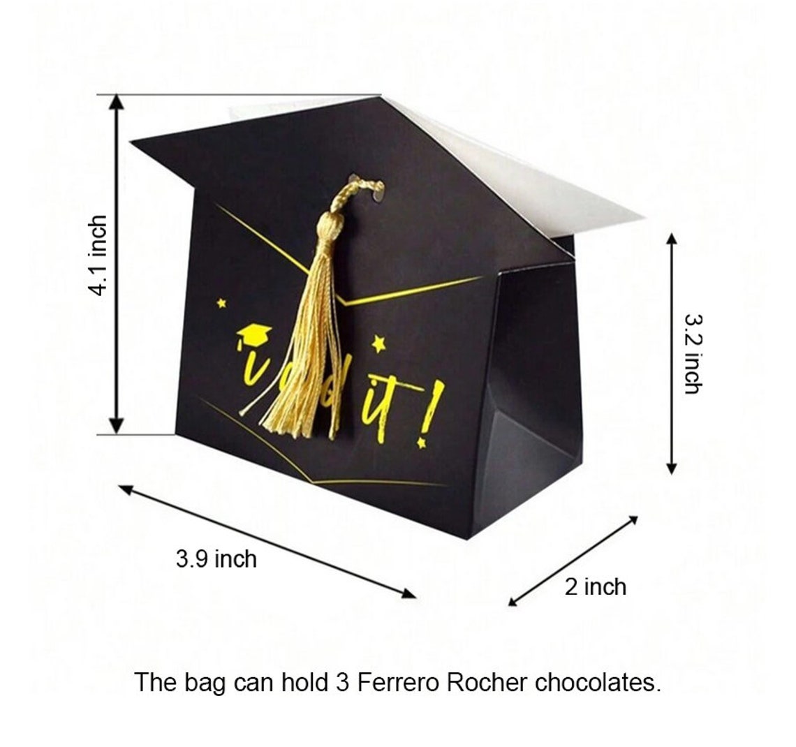 Graduation Cap Favor Box: 'I Did It!' Keepsake With Tassel - Etsy