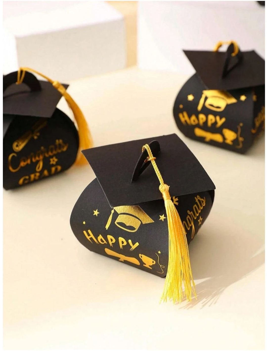 Elegant Graduation Favor Box With Tassel - Congrats Grad Gift Box ...