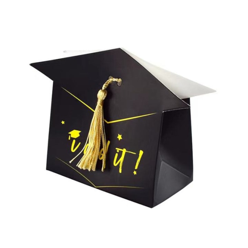Graduation Cap Favor Box: 'I Did It!' Keepsake With Tassel - Etsy