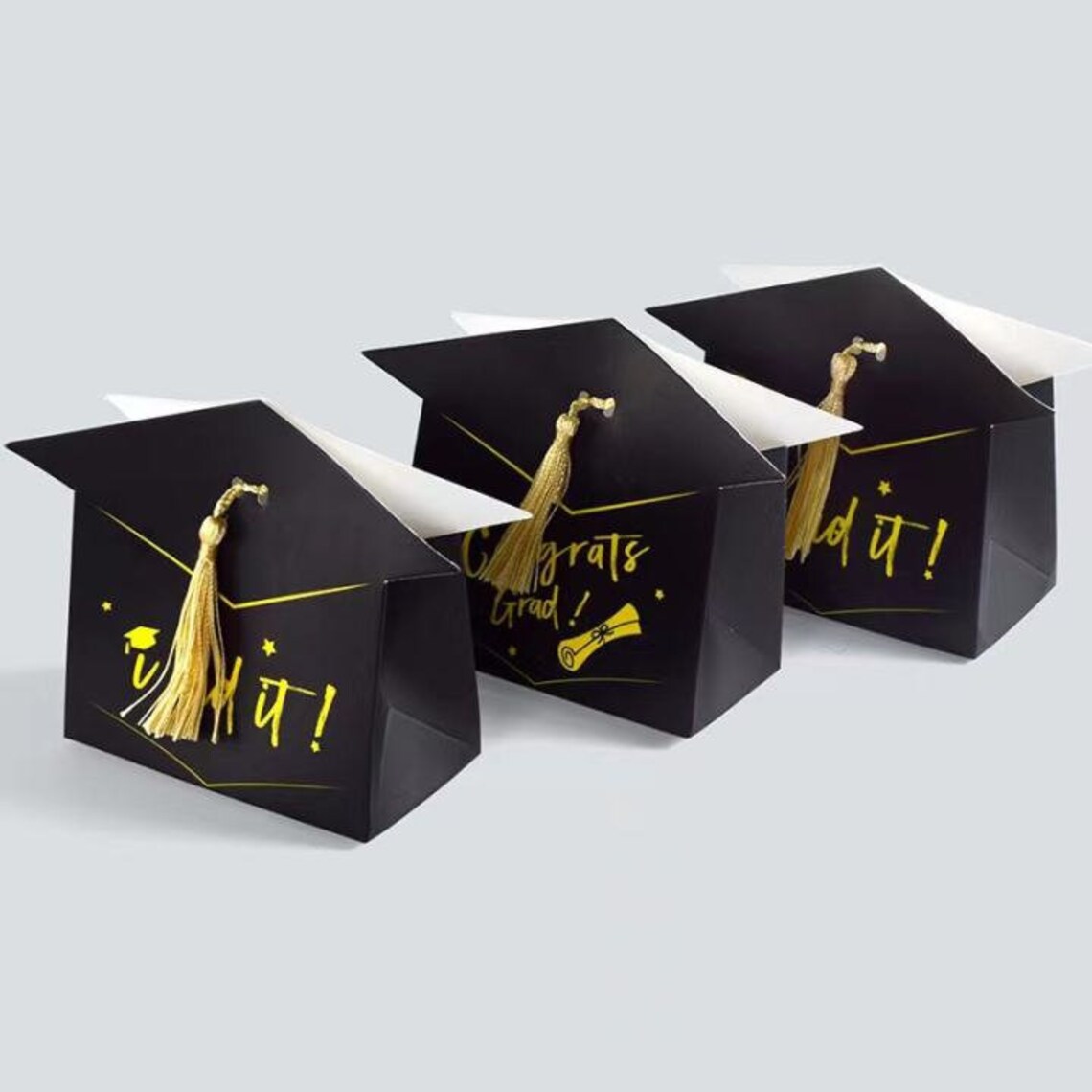 Graduation Cap Favor Box I Did It Bag Congrats Grad Favor With Tassel ...