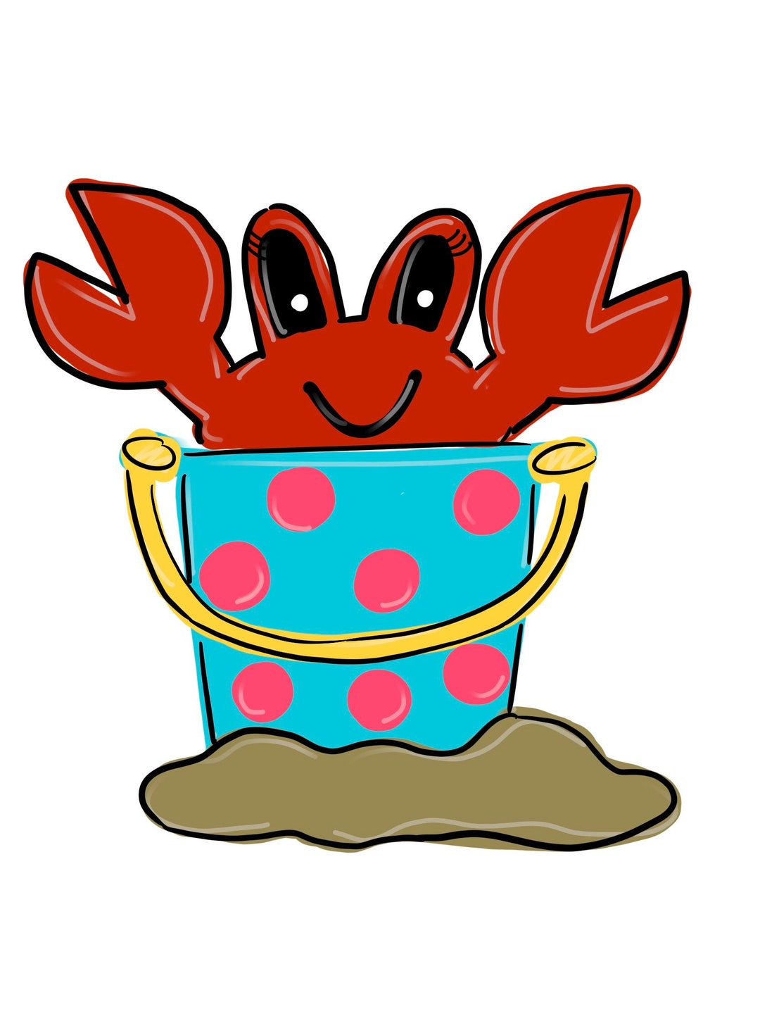 INSTANT DOWNLOAD Digital Template Crab Beach Bucket Door Hanger, Summer ...