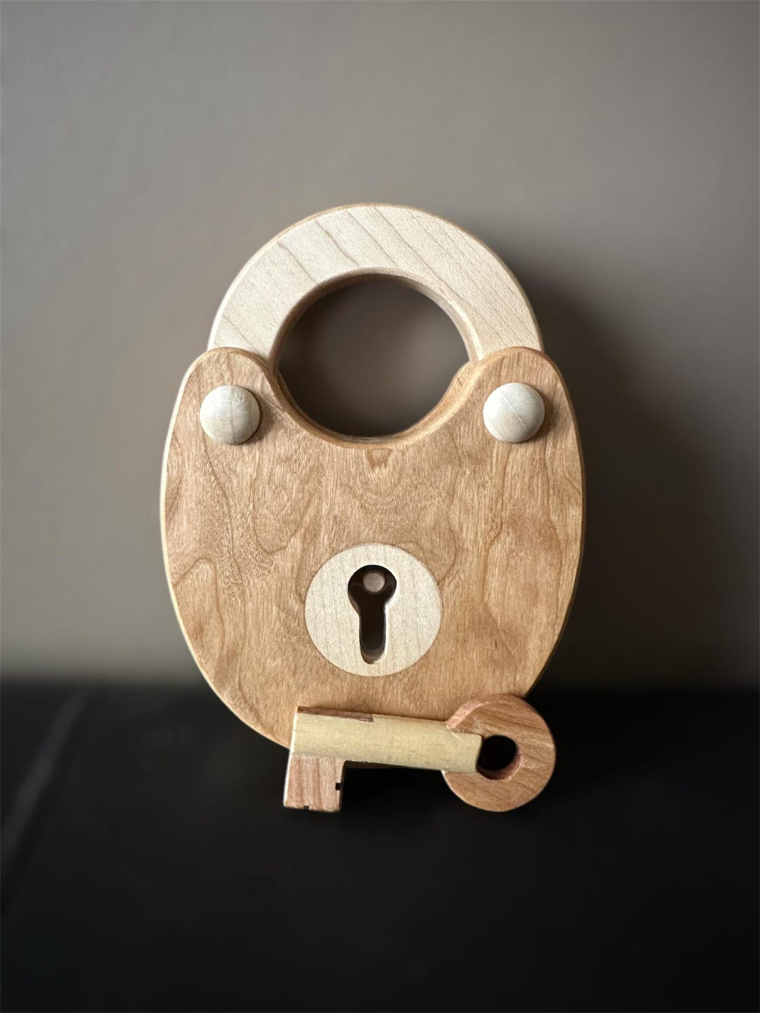 Large Working Wooden Lock - Cherry - Etsy