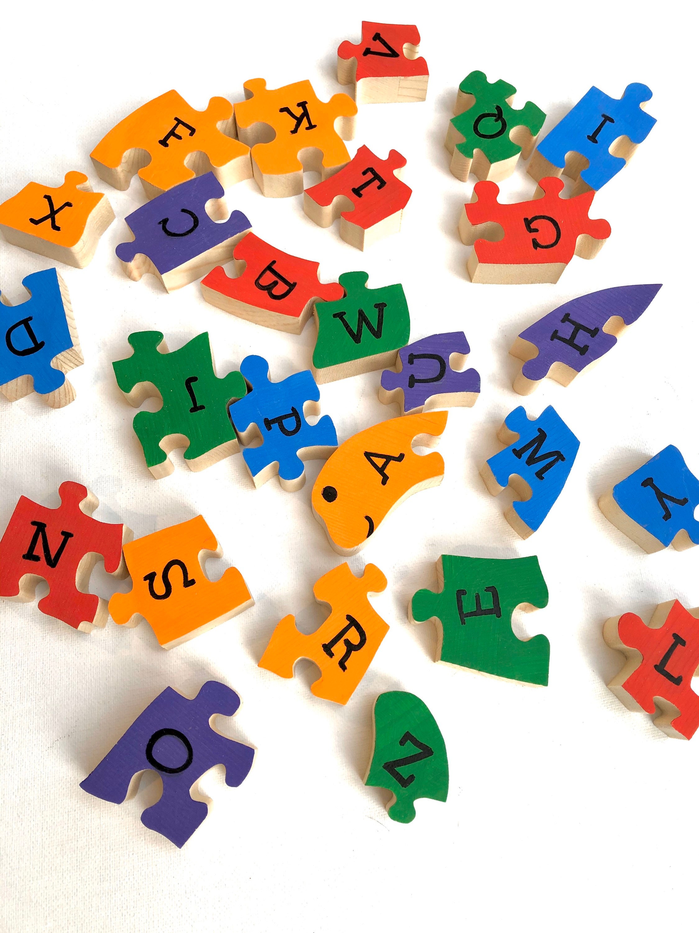 Wooden Dinosaur Alphabet Puzzle - Etsy