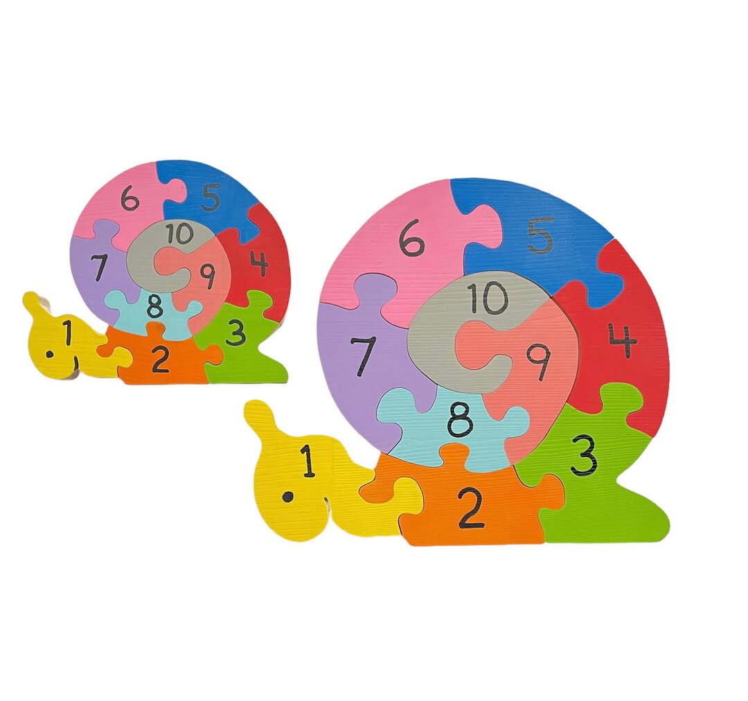 Wooden Snail 1-10 Puzzle - Etsy