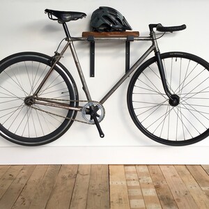 Mountain Bike Wall Mount Rack | Reclaimed Timber Shelf + Metal BMX ...