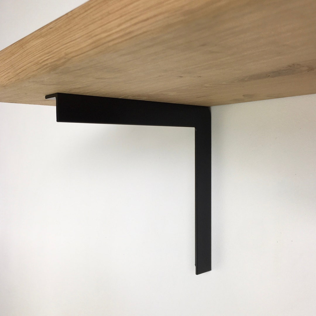 Black Shelf Brackets | Pair of Metal Industrial Style Shelving Brackets ...