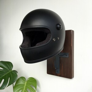 Motorbike Helmet Hanger Reclaimed Timber Mount Bare Metal Motorcycle ...