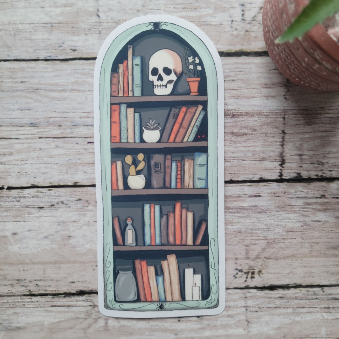 Gothic Bookcase Matte Vinyl Sticker - Etsy