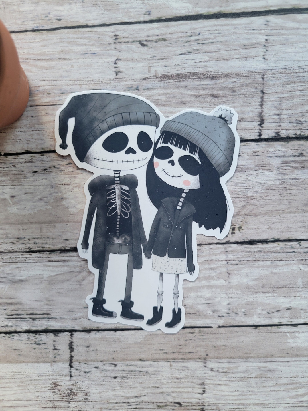 Skeleton Couple Cute Emo Sticker - Etsy