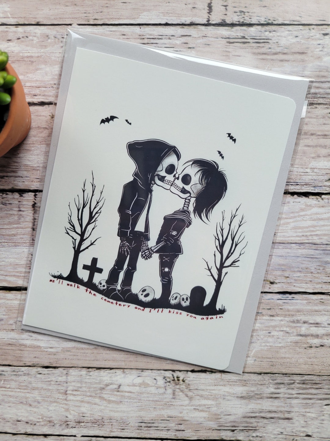 Skeleton Card | Dark Humor | Love | Spooky | Anniversary | Handmade ...