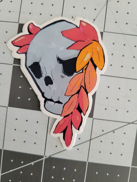 Hades Mythology Skull With Vine Vinyl Sticker - Etsy