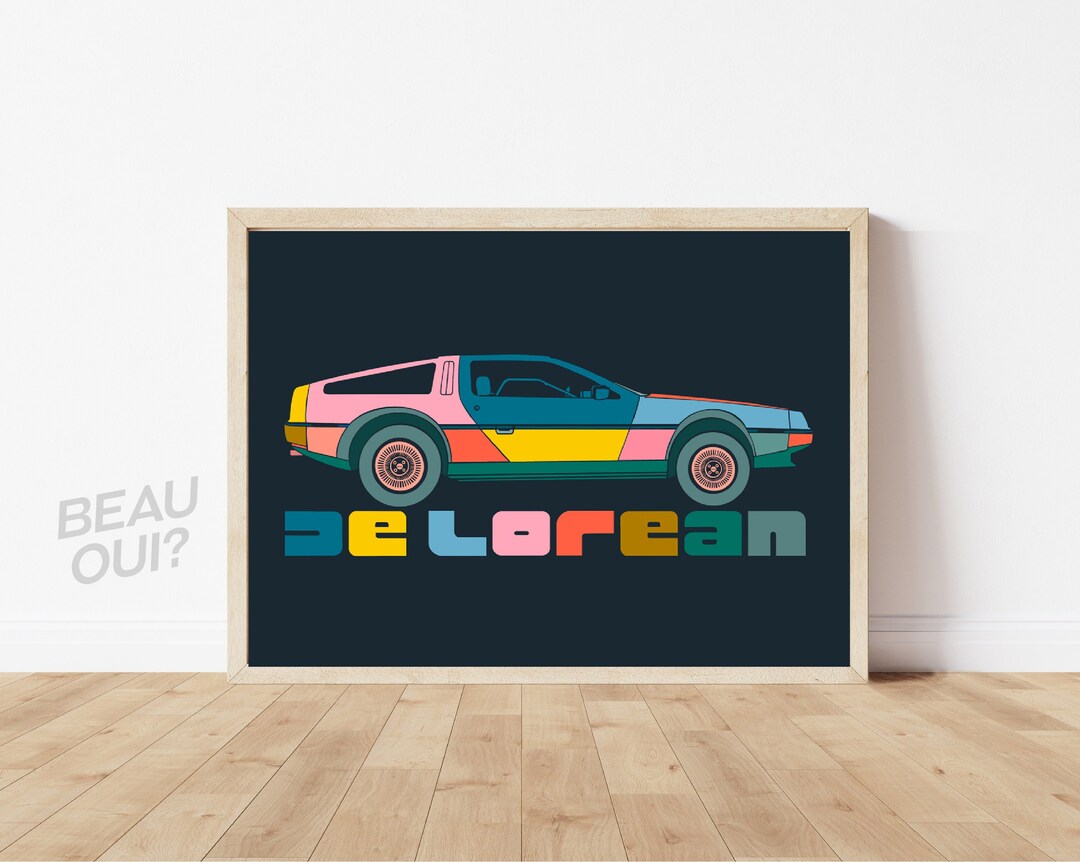 Delorean Car Print, 80's, Classic Car - Etsy