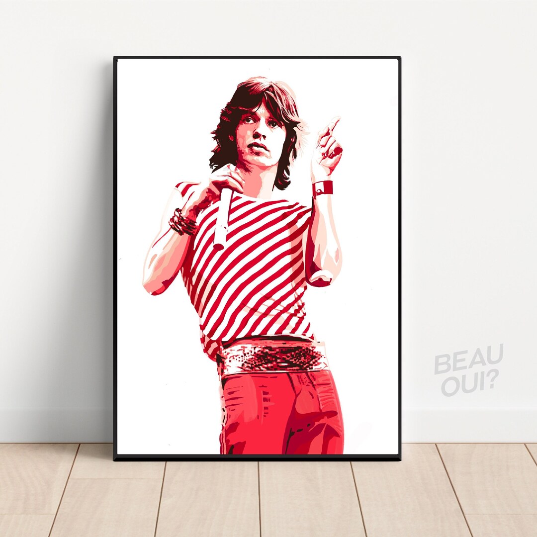 Mick Jagger Portrait, the Rolling Stones, Red - Etsy