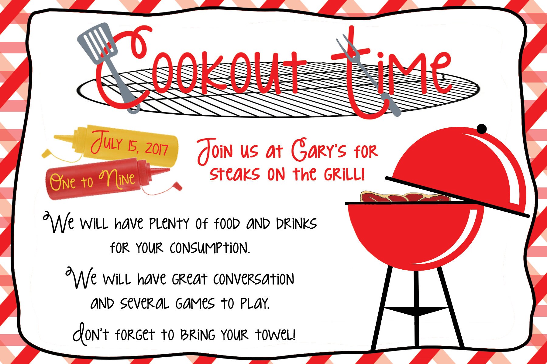 Blank Cookout Invitation Template