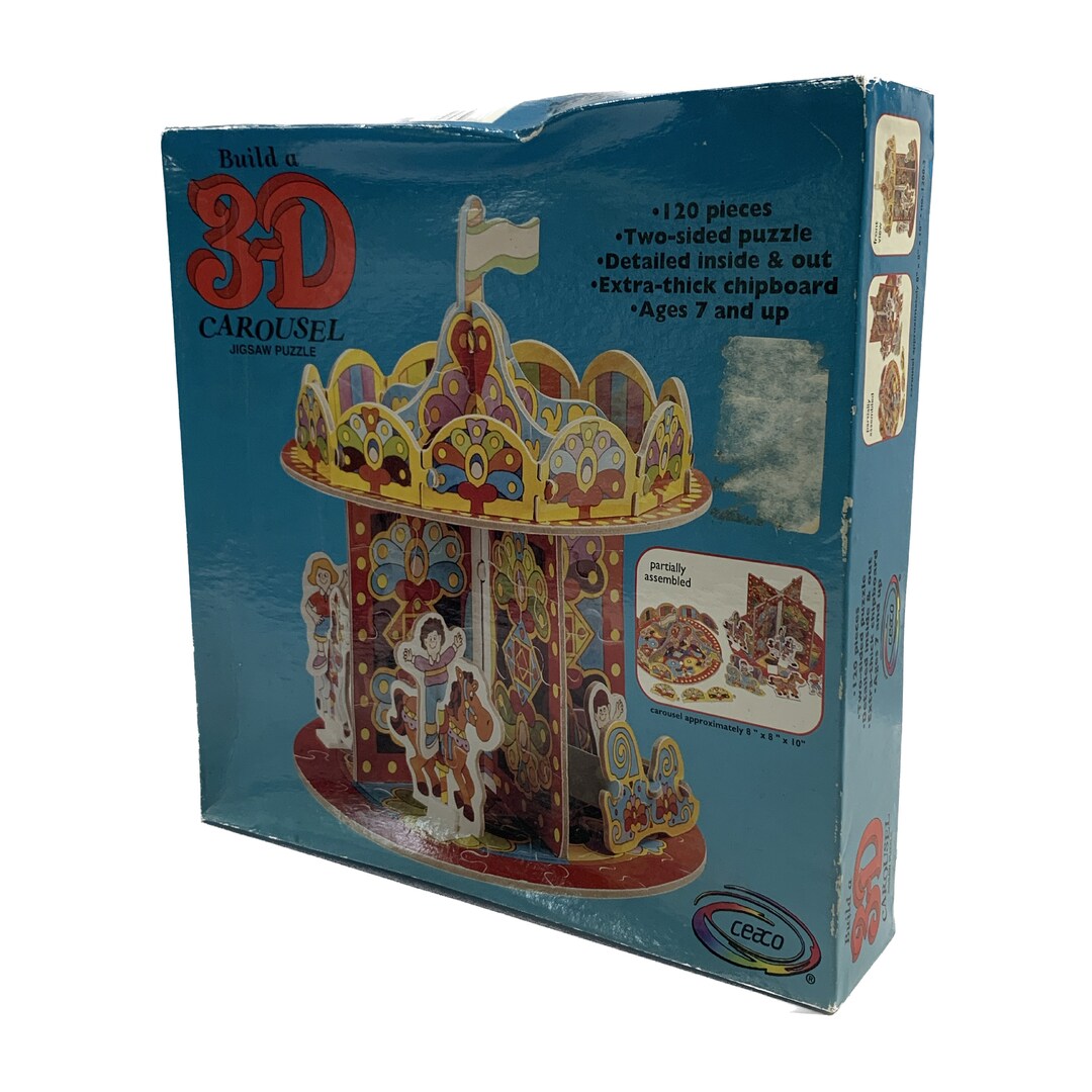 Build a 3-D Carousel Jigsaw Puzzle SEALED UNOPENED - Etsy