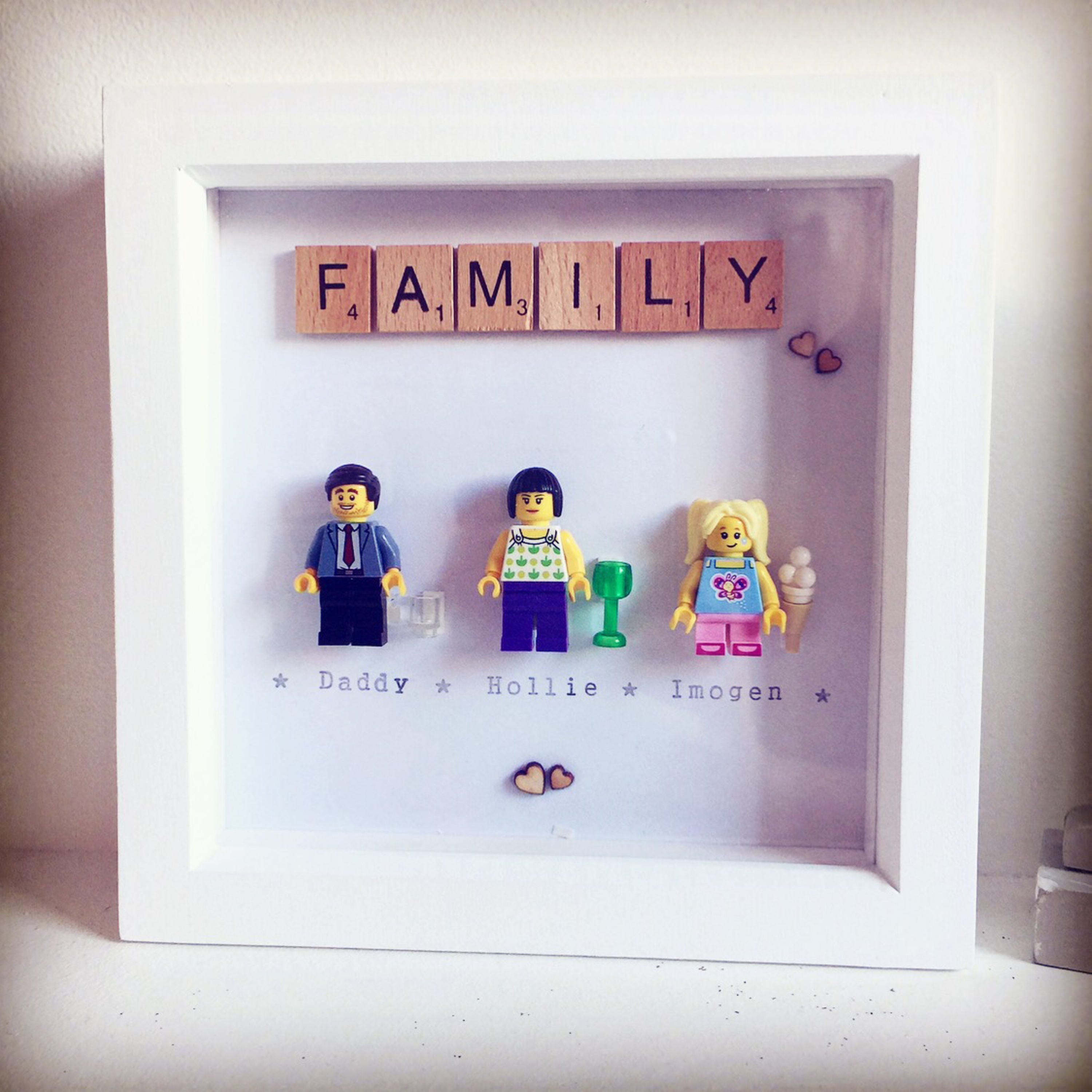 Hand Made Personalised Lego Family Picture in Wooden Box - Etsy UK