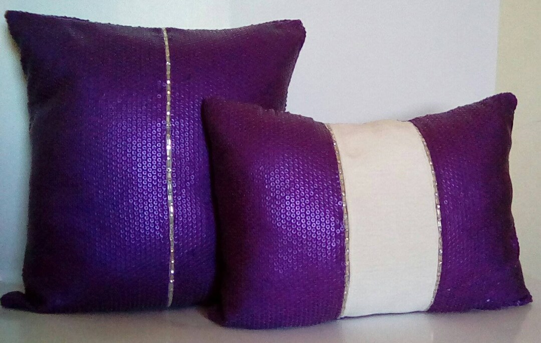 Purple Pillows | Rhinestone Pillows | Beaded Pillows | Sequin Pillows ...