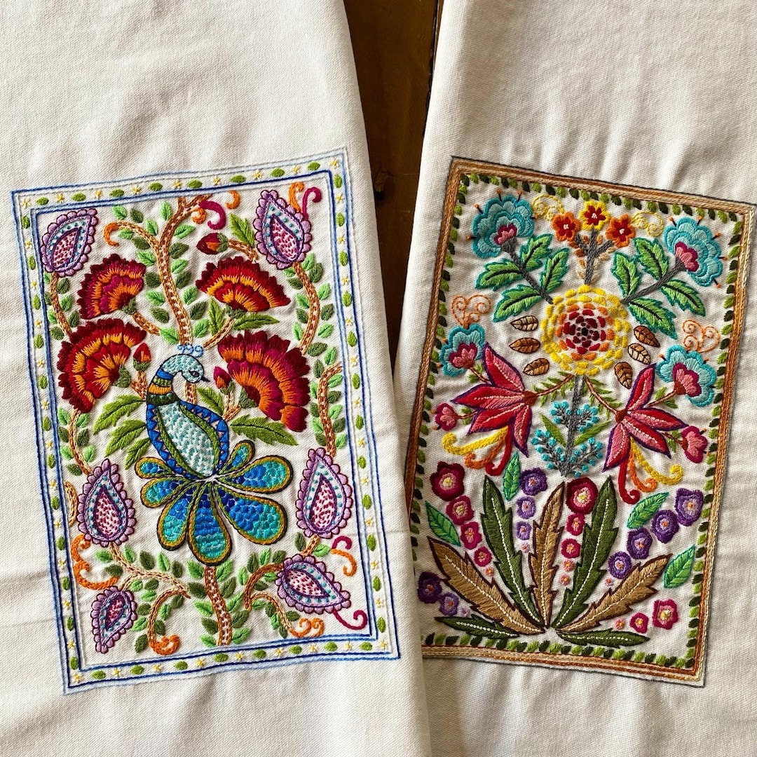 Embroidered Wall Panels Inspired by Moghul Art Peacock Wall - Etsy