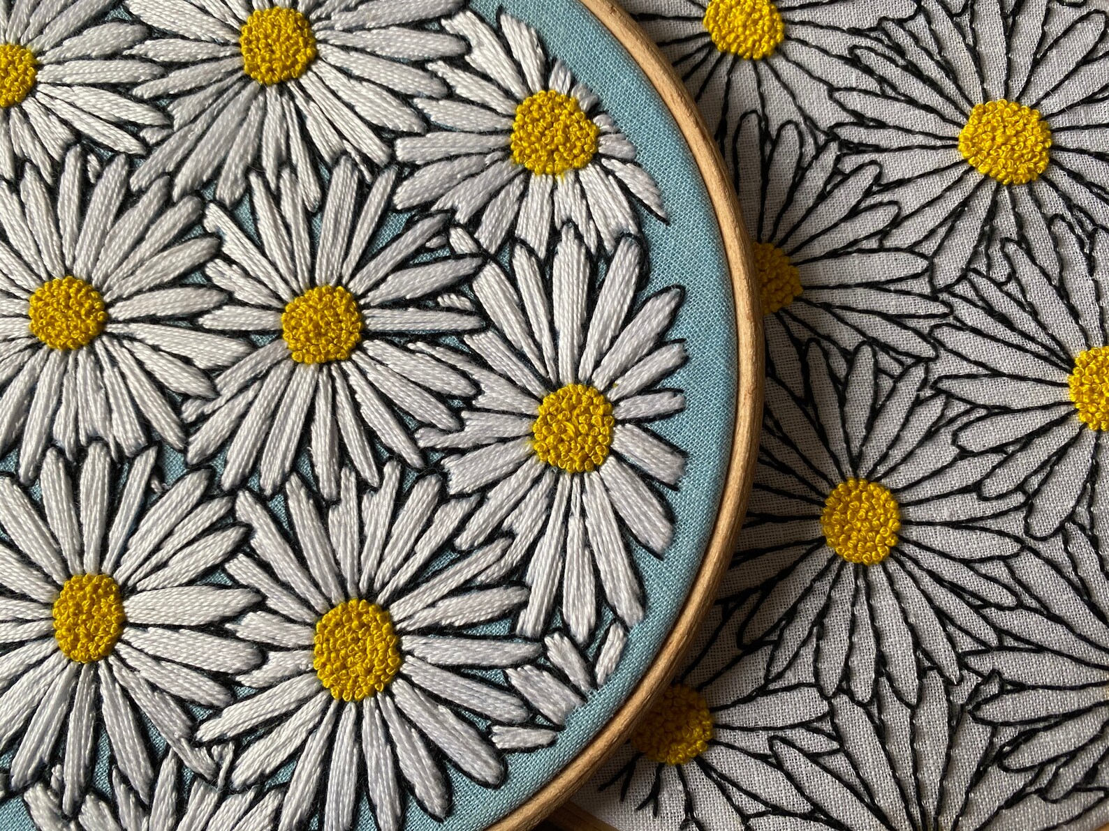 Spring daisies PDF embroidery pattern | Etsy