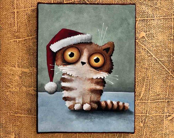 Christmas Cat Cat Drawing - Etsy