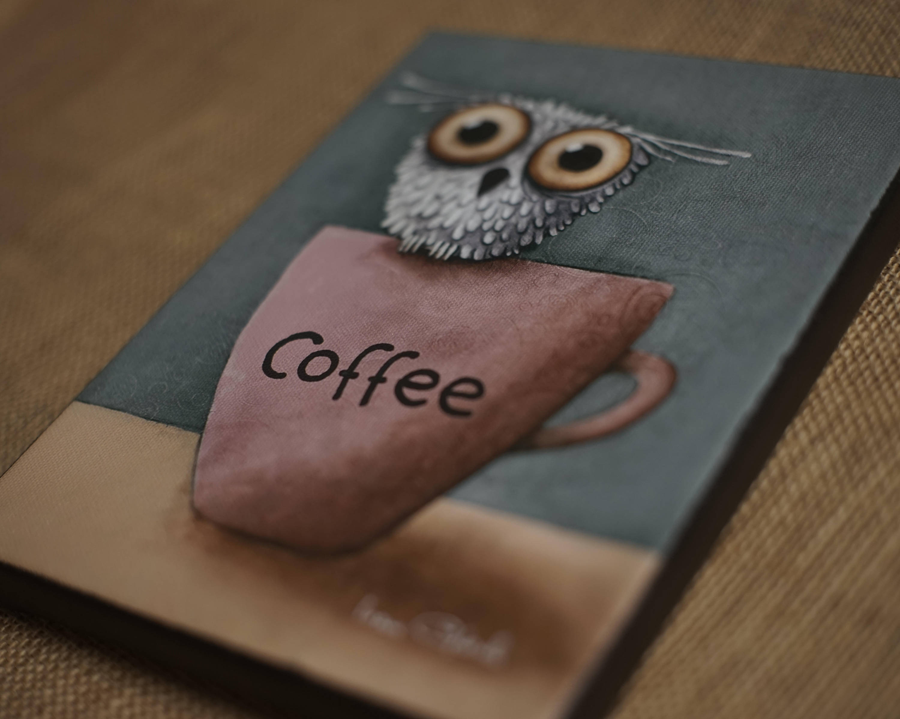 Coffee Owl Owl Drawing Cute Owl Owl Cartoon Big Eyes Owl - Etsy