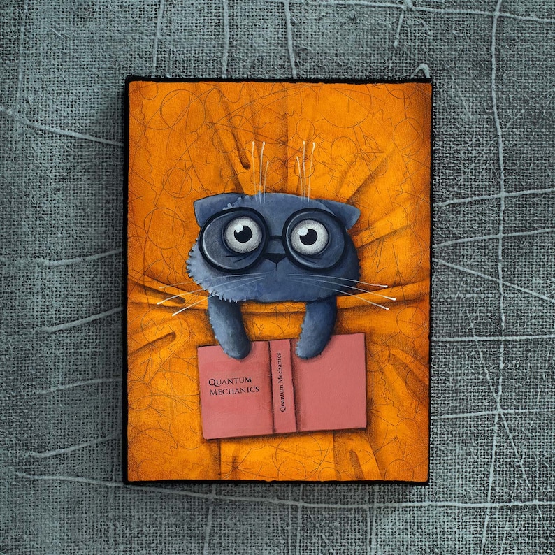 Quantum Mechanics Cat Schrodinger Cat Art Print by the - Etsy