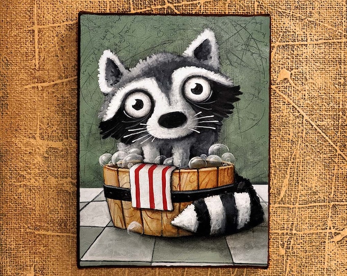 Raccoon, Ivan Glock, Print on Canvas, 18x24, - Etsy