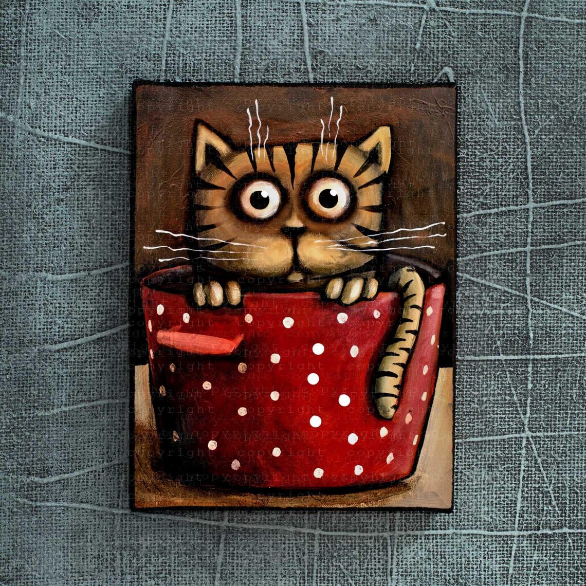 Cat in Cooking Pot, Striped Cat, Modern Art, Ivan Glock - Berlin Cat ...
