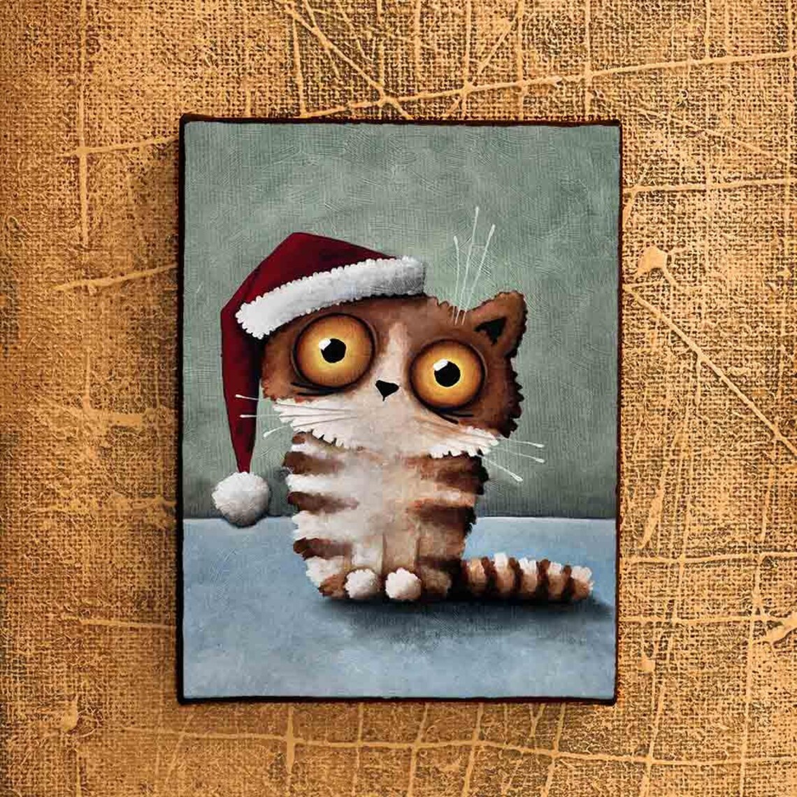 Christmas Cat Cat Drawing - Etsy