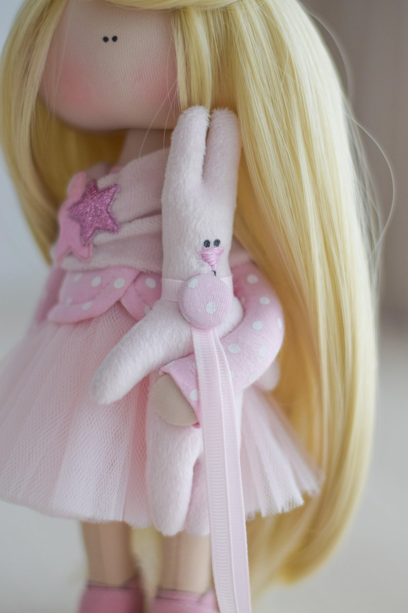 Pink Princess Doll, Little Doll Princess With Bunny, Interior Doll for ...